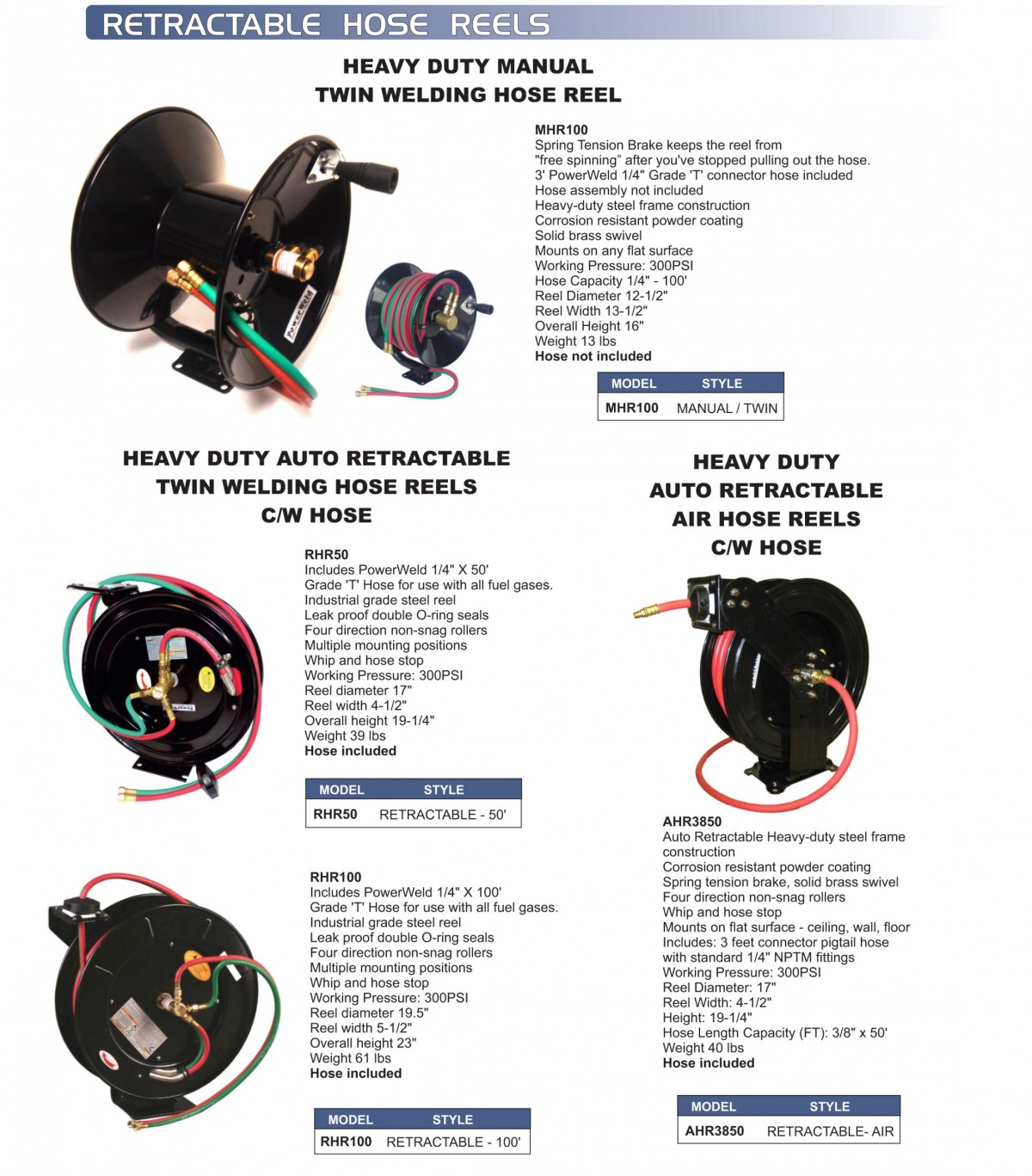 PowerWeld Inc. :: Gas Welding Products :: Hose Reels