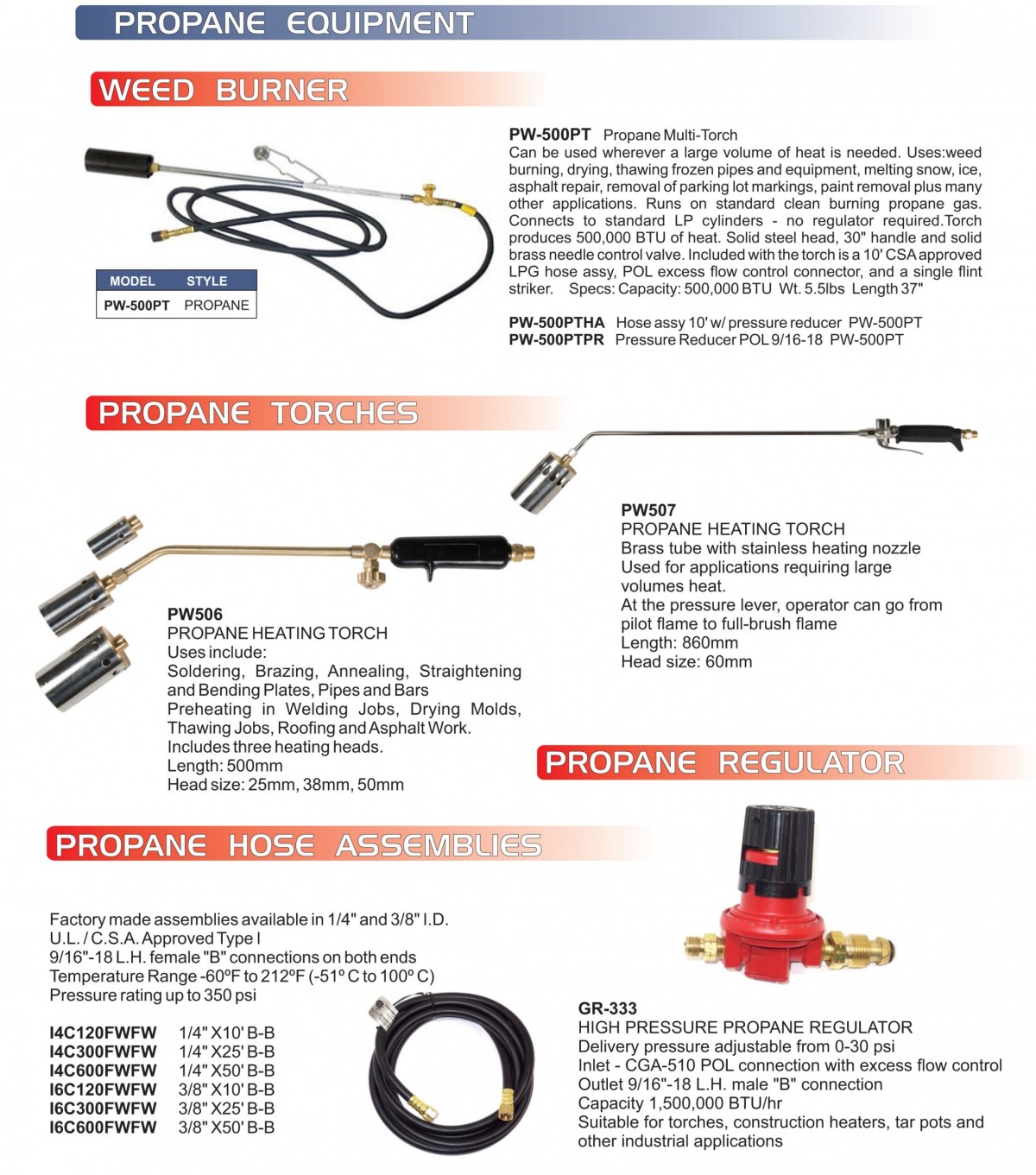 PowerWeld Inc. :: Gas Welding Products :: Propane Equipment