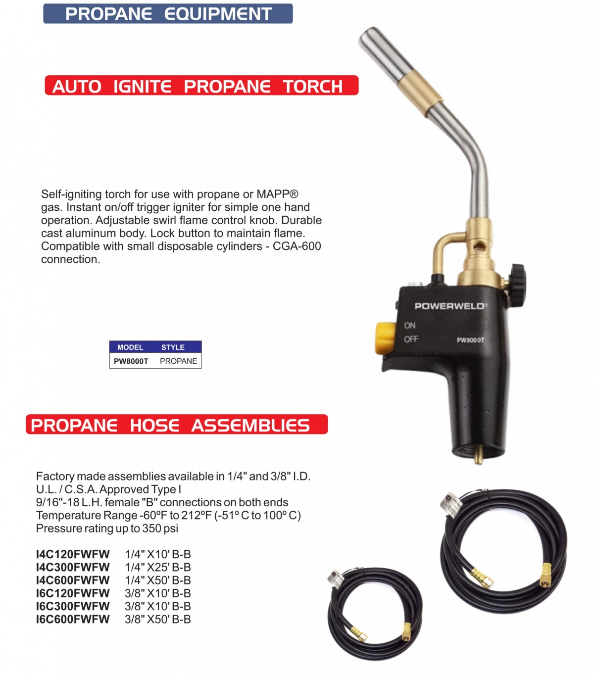 PowerWeld Inc. :: Gas Welding Products :: Propane Equipment