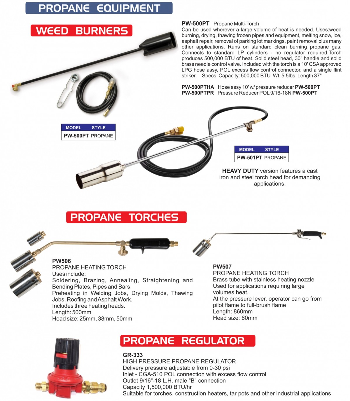 PowerWeld Inc. :: Gas Welding Products :: Propane Equipment