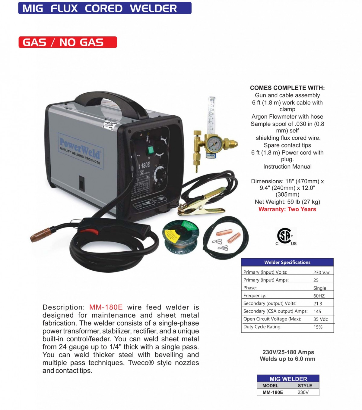 PowerWeld Inc. :: Welding Machines :: MIG Flux Cored Welders