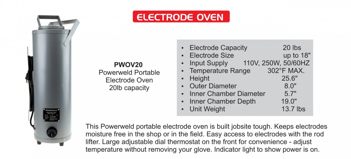 PowerWeld Inc. :: Arc Welding Products :: Electrode Ovens and Canisters